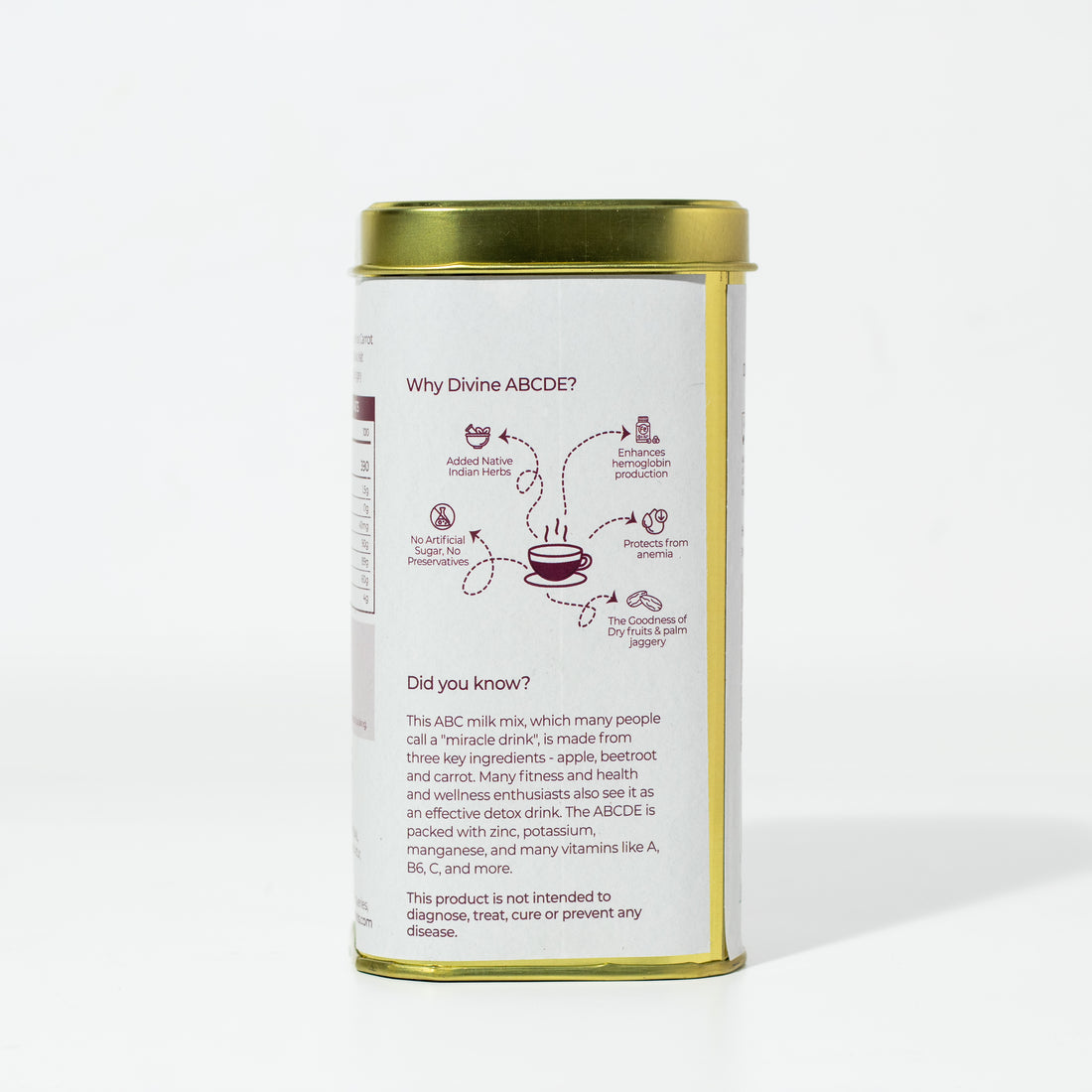 Natural ABC latte Milk Mix (Apple+Beetroot+Carrot) For Skin Glow