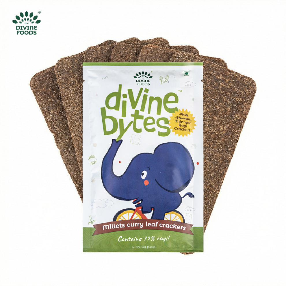 Divine Bytes | Ultra Thin Ragi Millet Crackers | Light, Crispy & Guilt