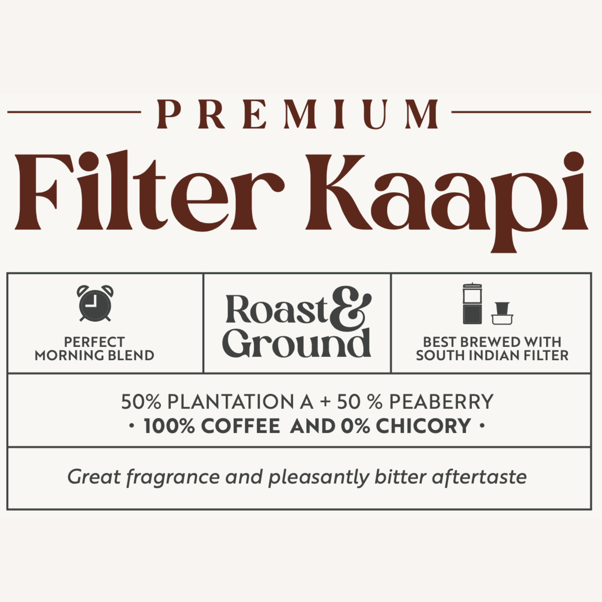 Kumbakonam Filter Kappi Powder (Guilt-Free 0% Chicory) 50% Plantation