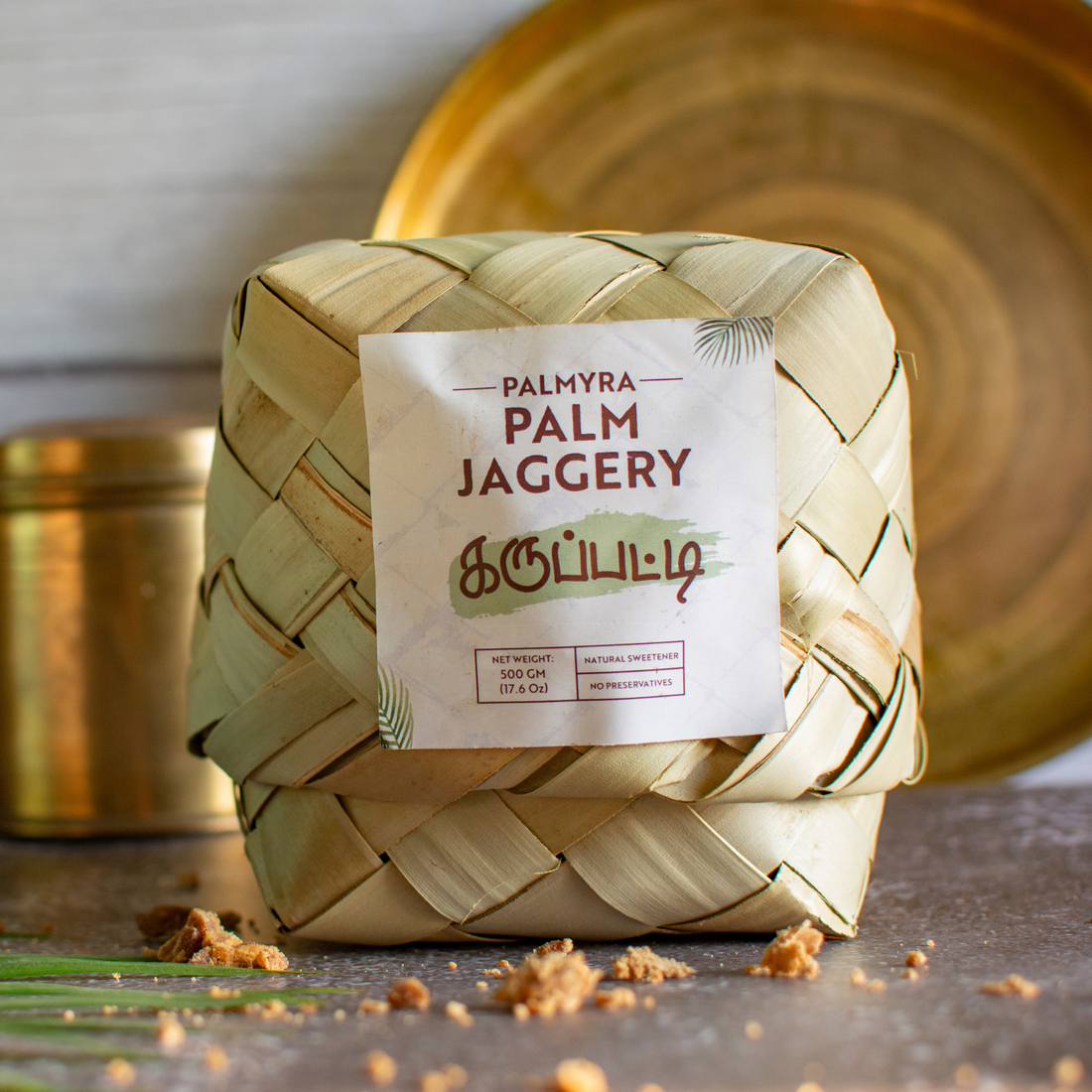 100 % Pure, Natural and Unrefined Palm Jaggery (Karupatti) 500 gm